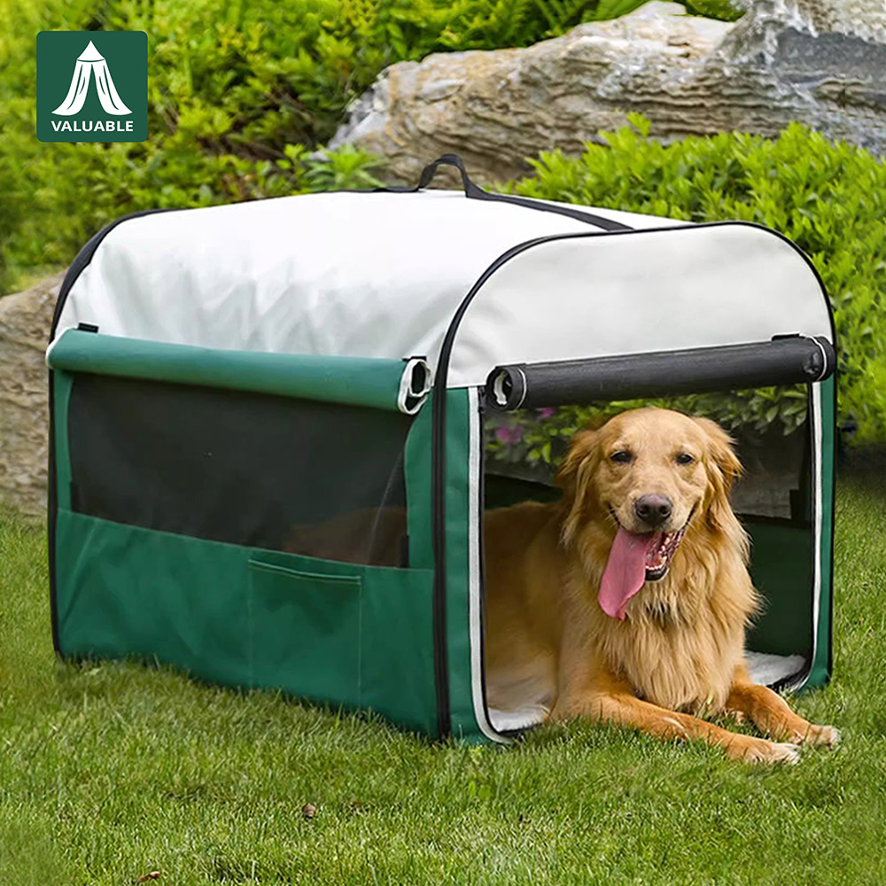 Green folding pet cage--A built-up pet cage--Valuable Textile Co.,Ltd.